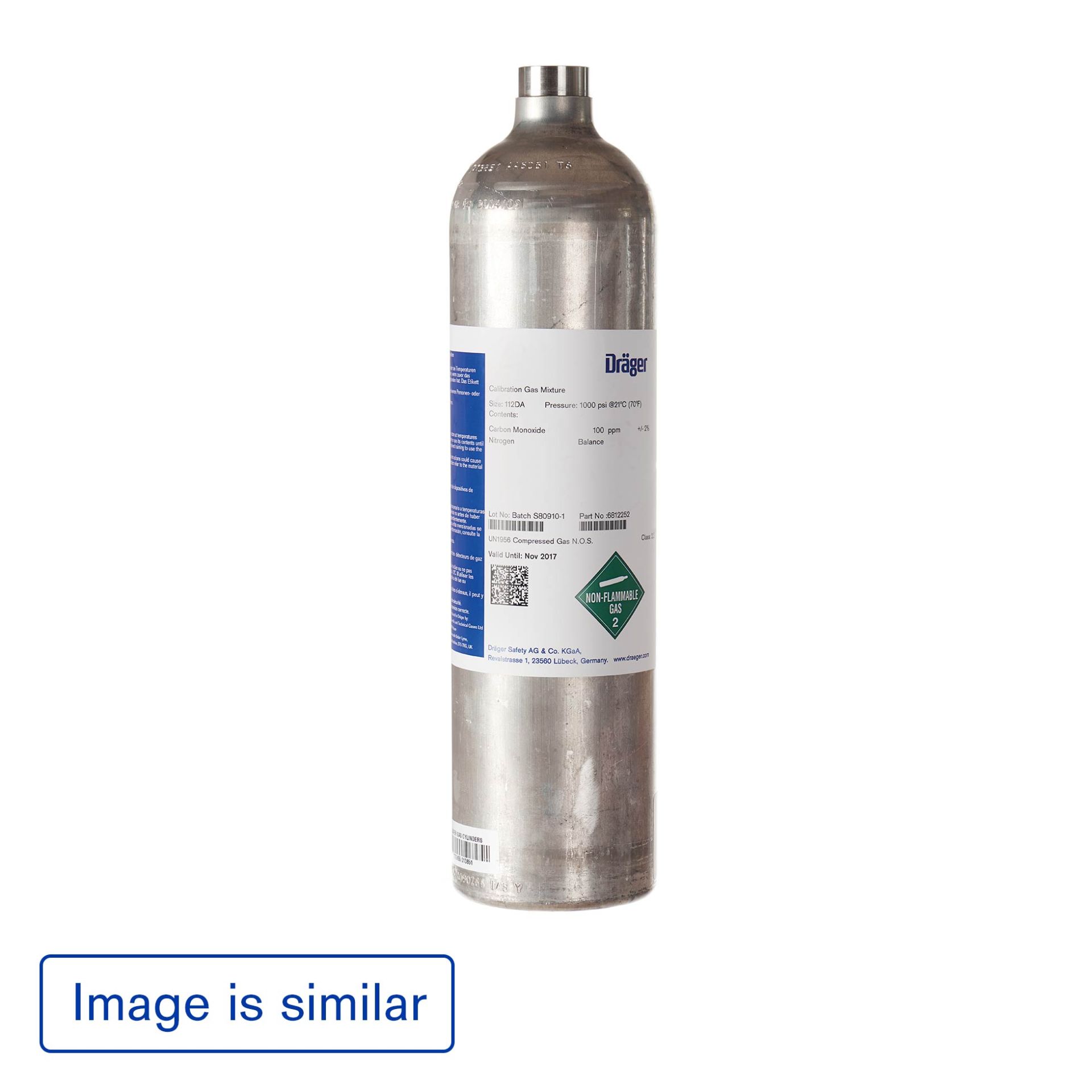 Mischprüfgas 58 L, 2,5 Vol.-% CH4, 15 ppm H2S, 50 ppm CO, 2 Vol.-% CO2 ...